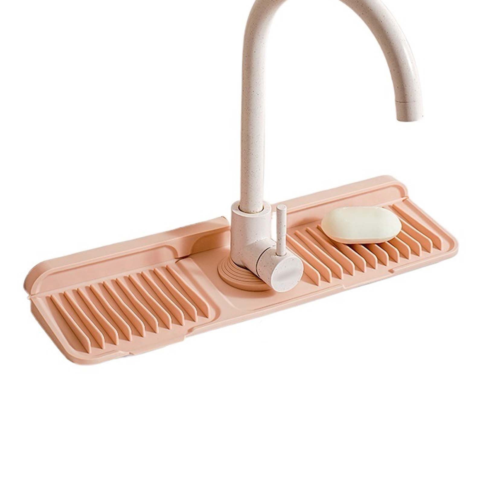 Button-Lock Silicone Faucet Mat for Kitchen & Bathroom Sink - Anti-Leak ...