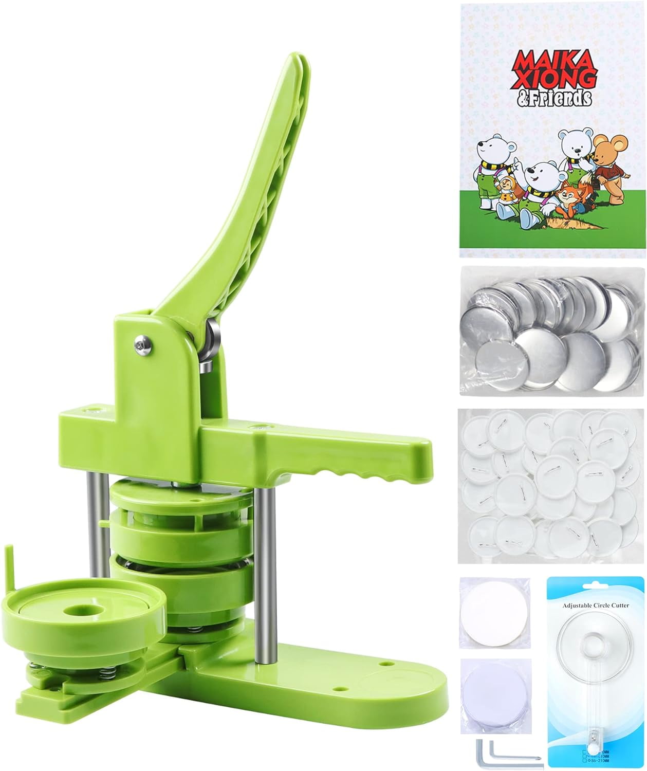 Button Maker Machine, 75mm(3 inch) DIY Pin Button Maker Press Machine ...