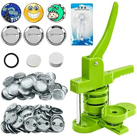 Button Maker Machine 75mm with Badge Pin Supplie Kit, 3-inch Pins Press ...