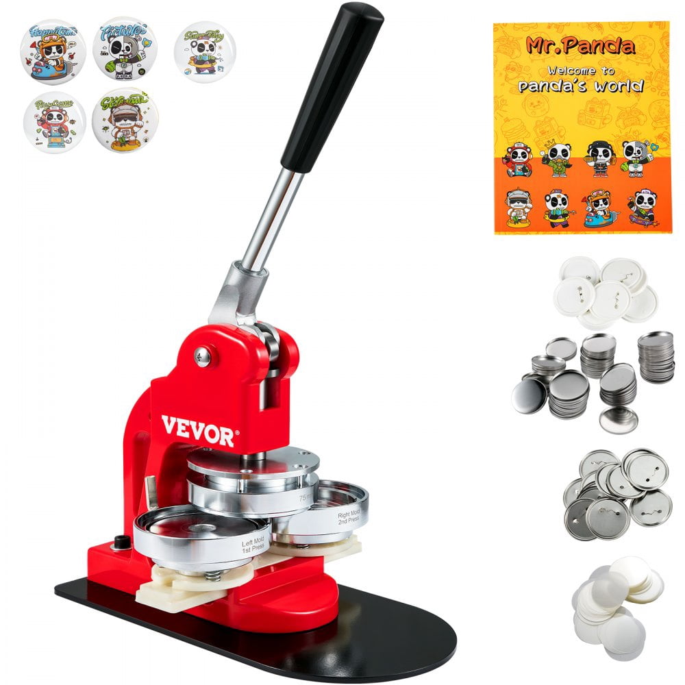 Button Maker Machine Badge Pin Machine 3" 75MM 500 Free Parts Press Kit ...