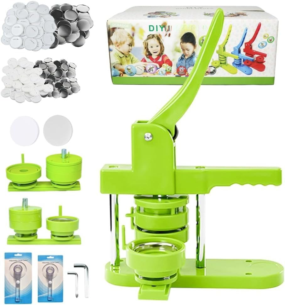 Button Maker Machine Multiple-Sizes, DIY Pin Button Maker Machine Kit ...