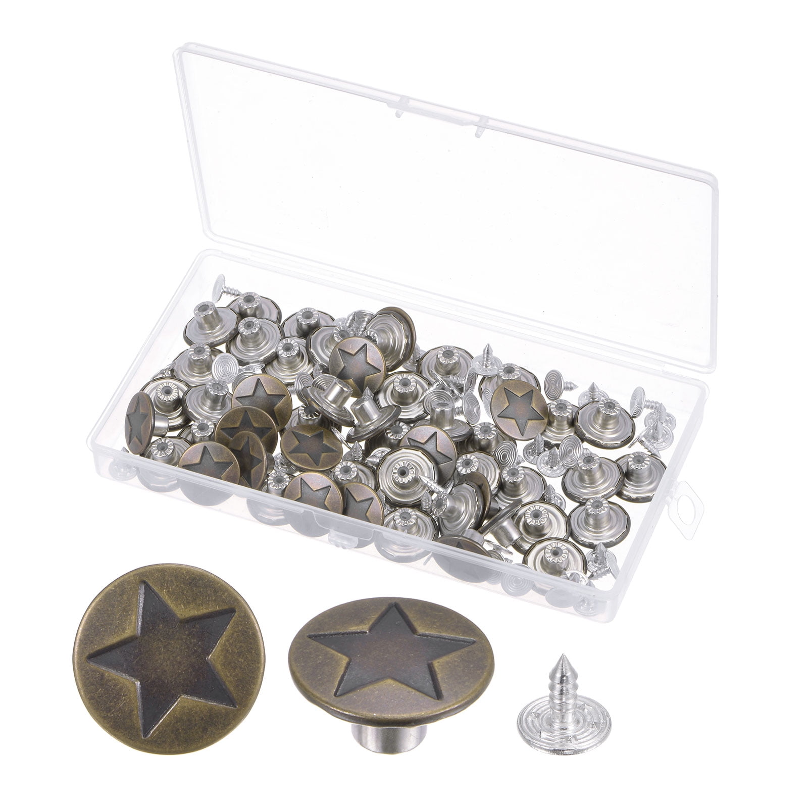 Button Pins for Jeans Adjustable 17mm Star, Bronze, 50 Sets - Walmart.com