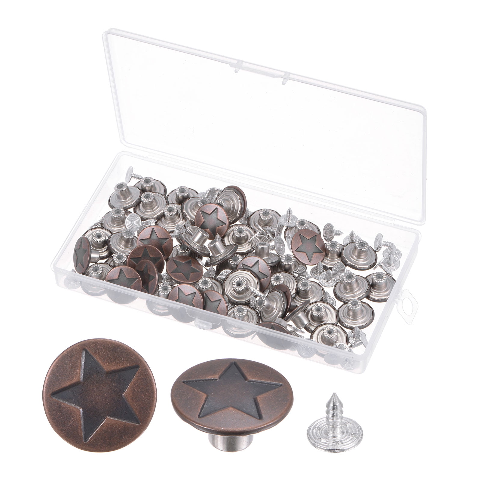 Button Pins for Jeans Adjustable 17mm Star, Red Bronze, 100 Sets ...
