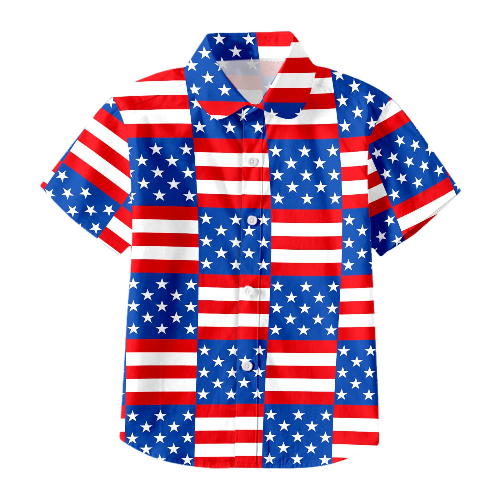 Button Down Shirts For Boys Independence Day Short Sleeve 4Th Of July ...