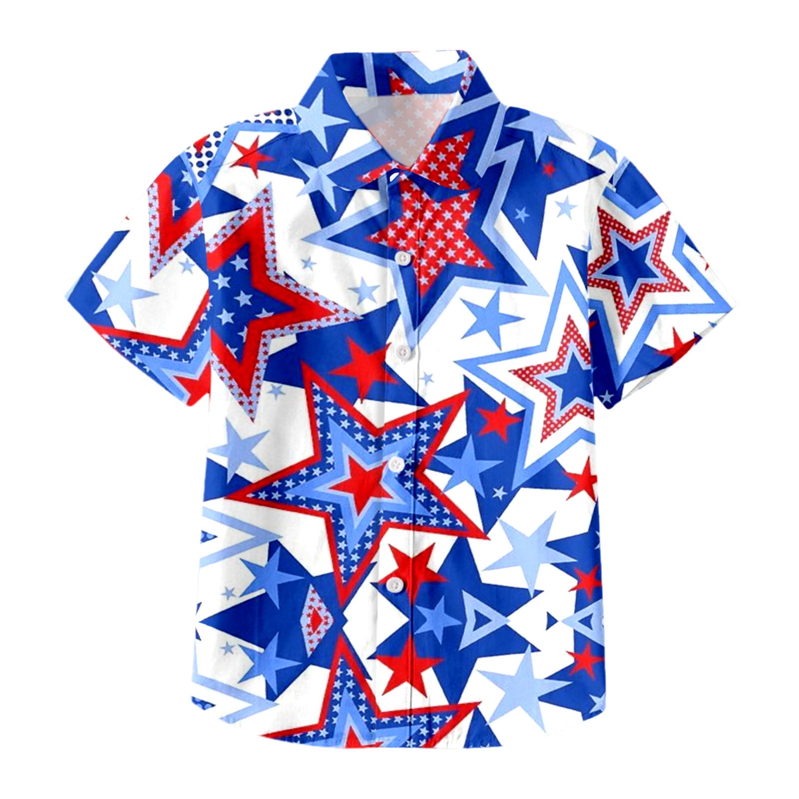 Button Down Shirts For Boys Independence Day Short Sleeve 4Th Of July ...
