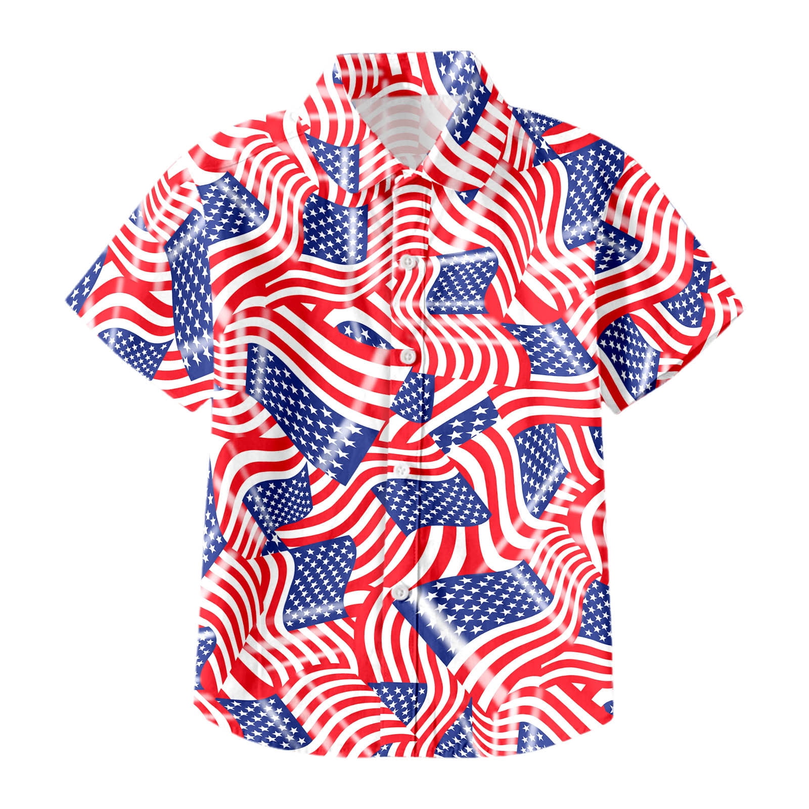 Button Down Shirts For Boys Independence Day Short Sleeve 4Th Of July ...