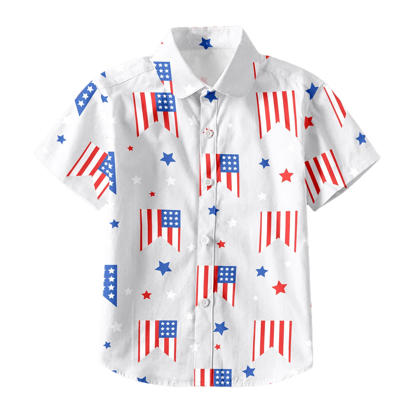 Button Down Shirts For Boys Independence Day Short Sleeve 4Th Of July ...