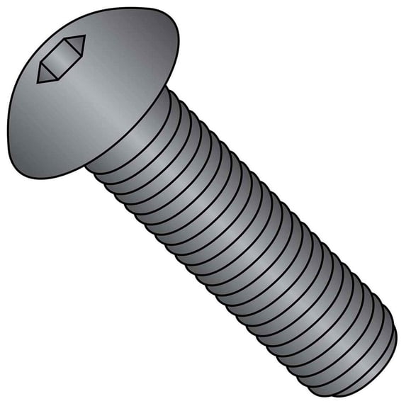 Button Socket Cap Screw, 10-24 x 1/2", Steel, Black Oxide, FT, UNC, 100 ...