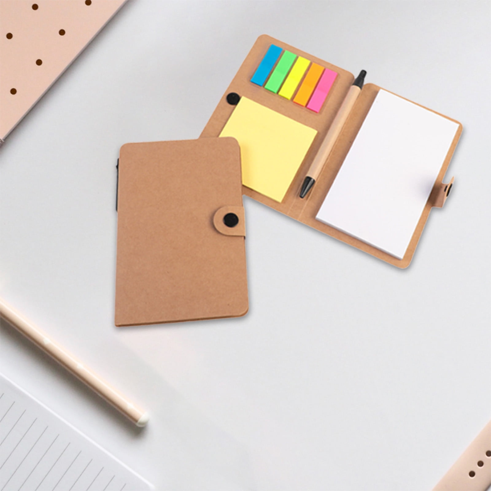 Button Sticky Notes, Self-stick Memo Pad, Notepad with Pen, 3"x3" for ...