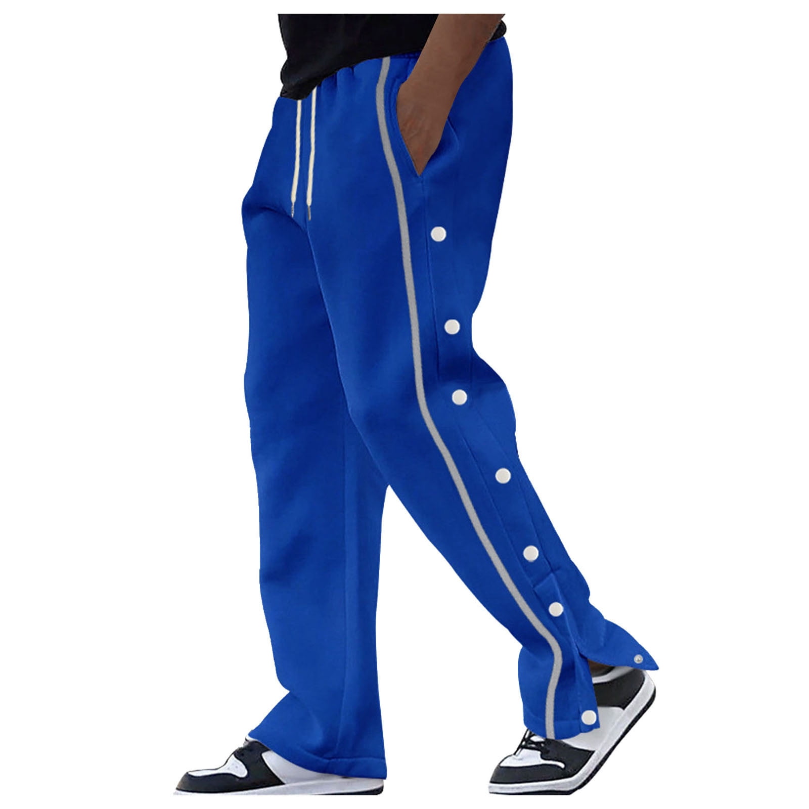 Button Tear Away Basketball Pants Training Warm up Sweatpants Men's ...