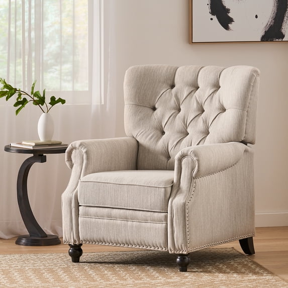 Button Tuffted Heavy Duty Manual Reclining Sofa , Home Theater Seating ...