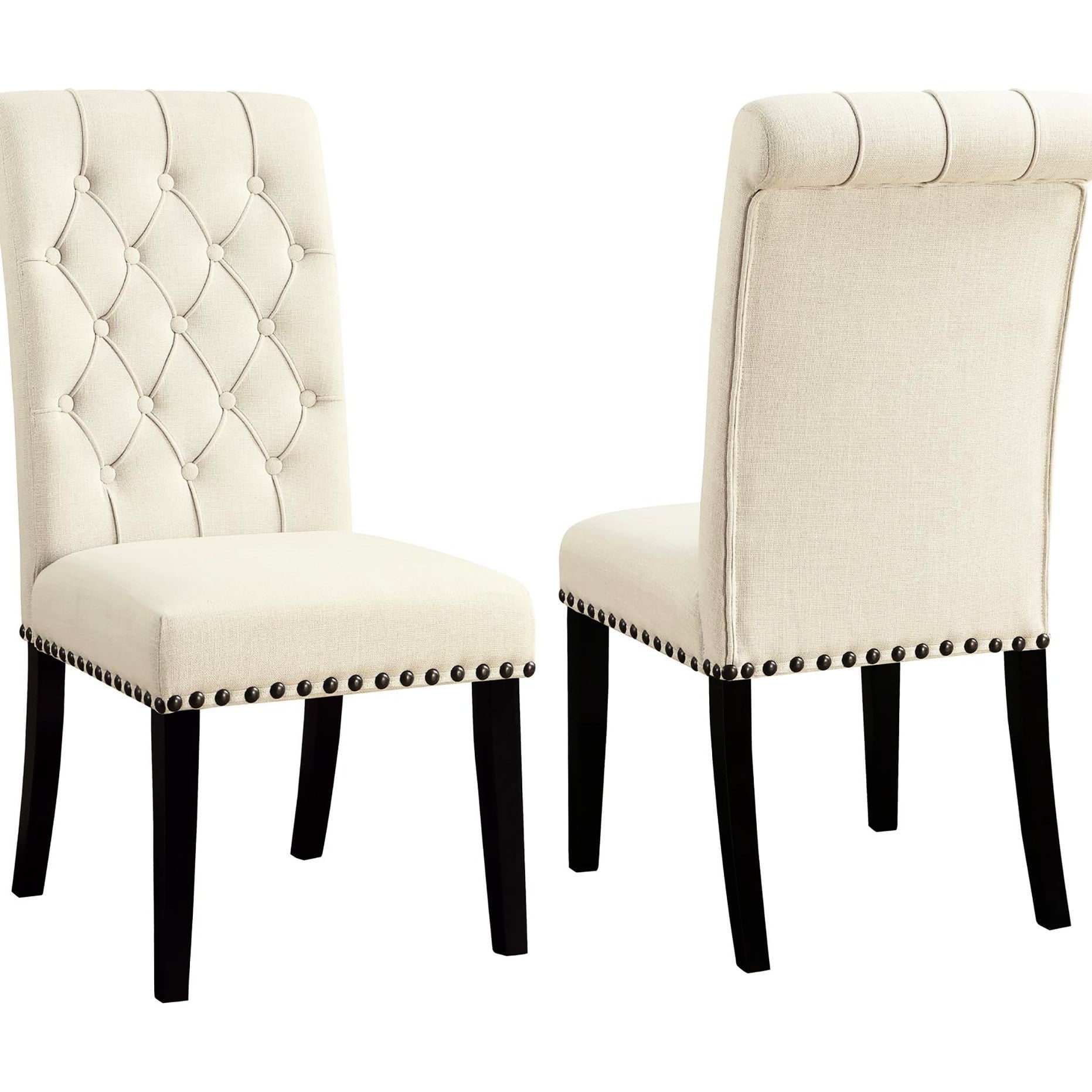 Button - Tufted Backrest+Padded Seats with Trim”-“Casual Dinners/Work ...