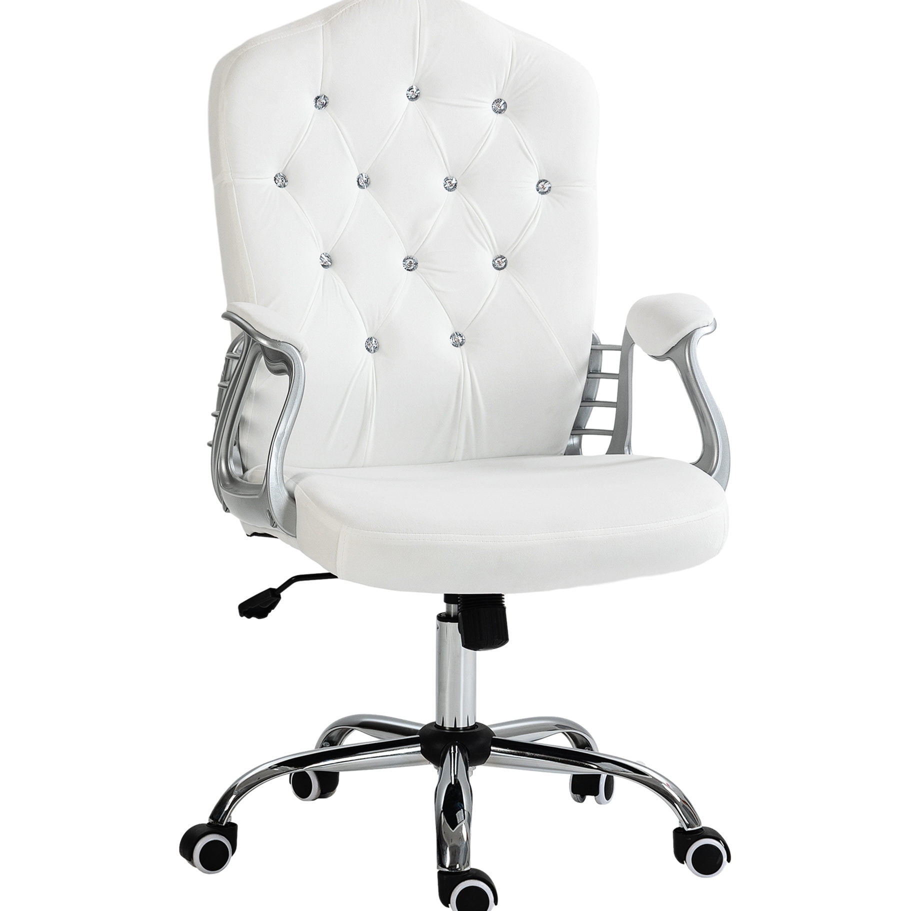 Button Tufted Design, Swivel Wheels, Adjustable Height - Ease Lumbar ...