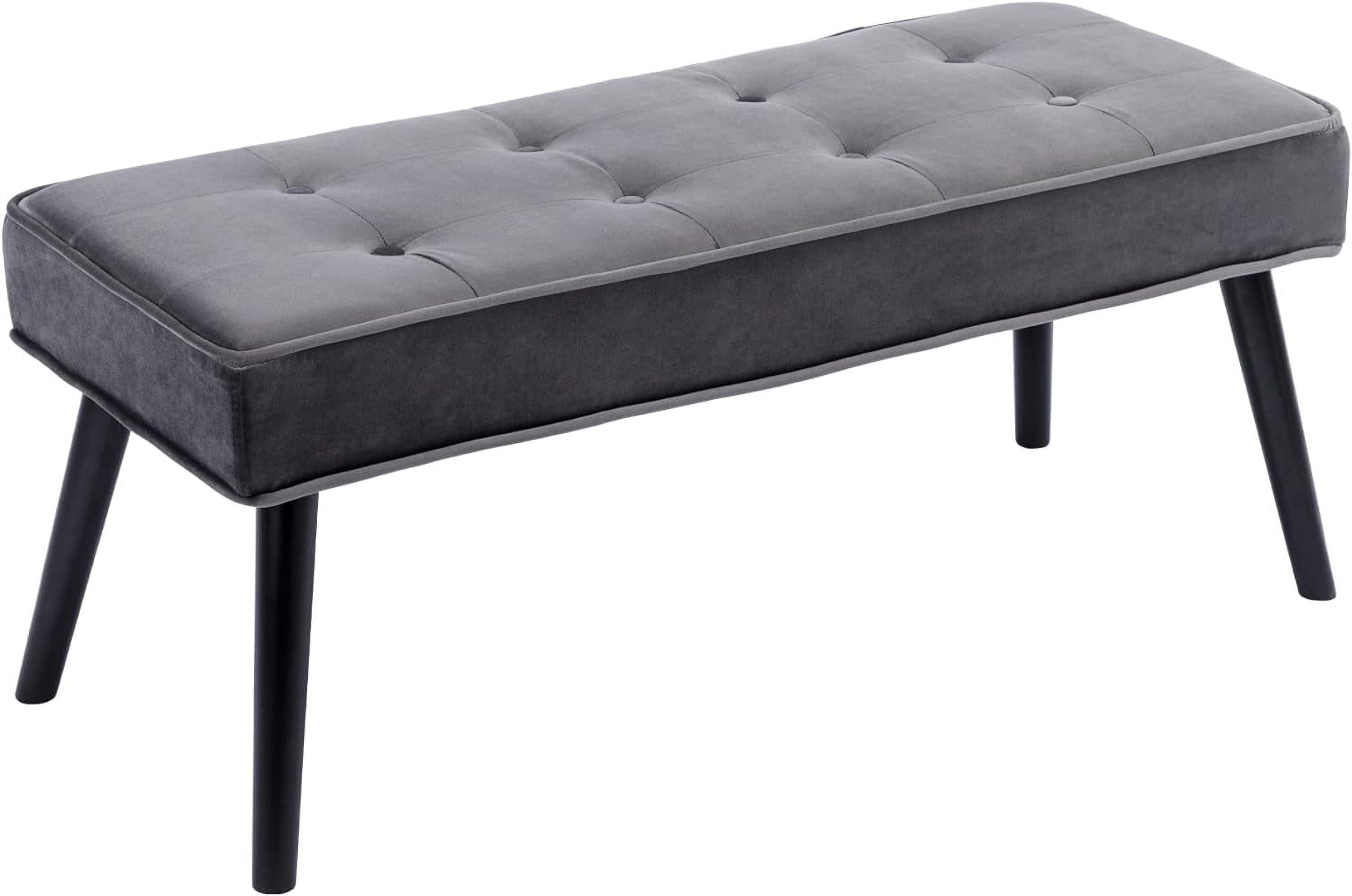 Button Tufted Ottoman Bench, Fashionable Upholstered End of Bed Bench ...