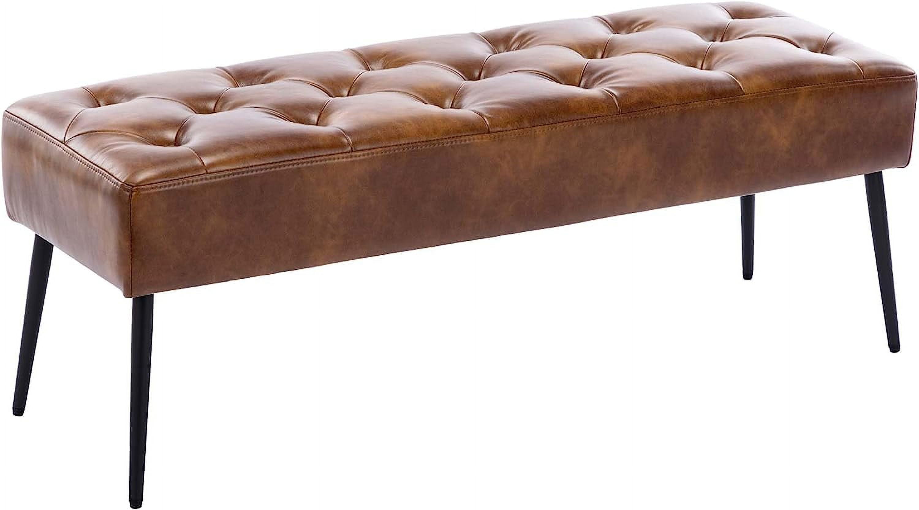 **button-tufted ottoman bench, upholstered bedroom benches leather ...