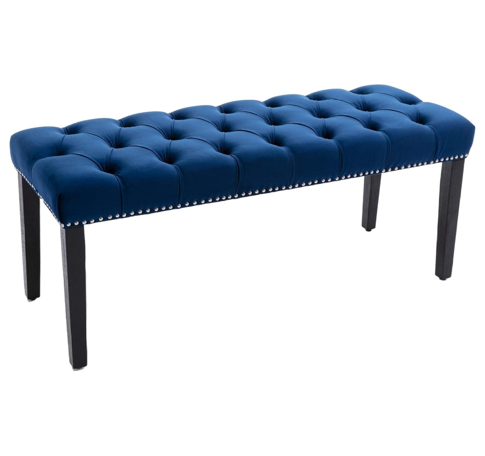 Button-Tufted Ottoman Bench, Upholstered Bedroom Benches Velvet ...
