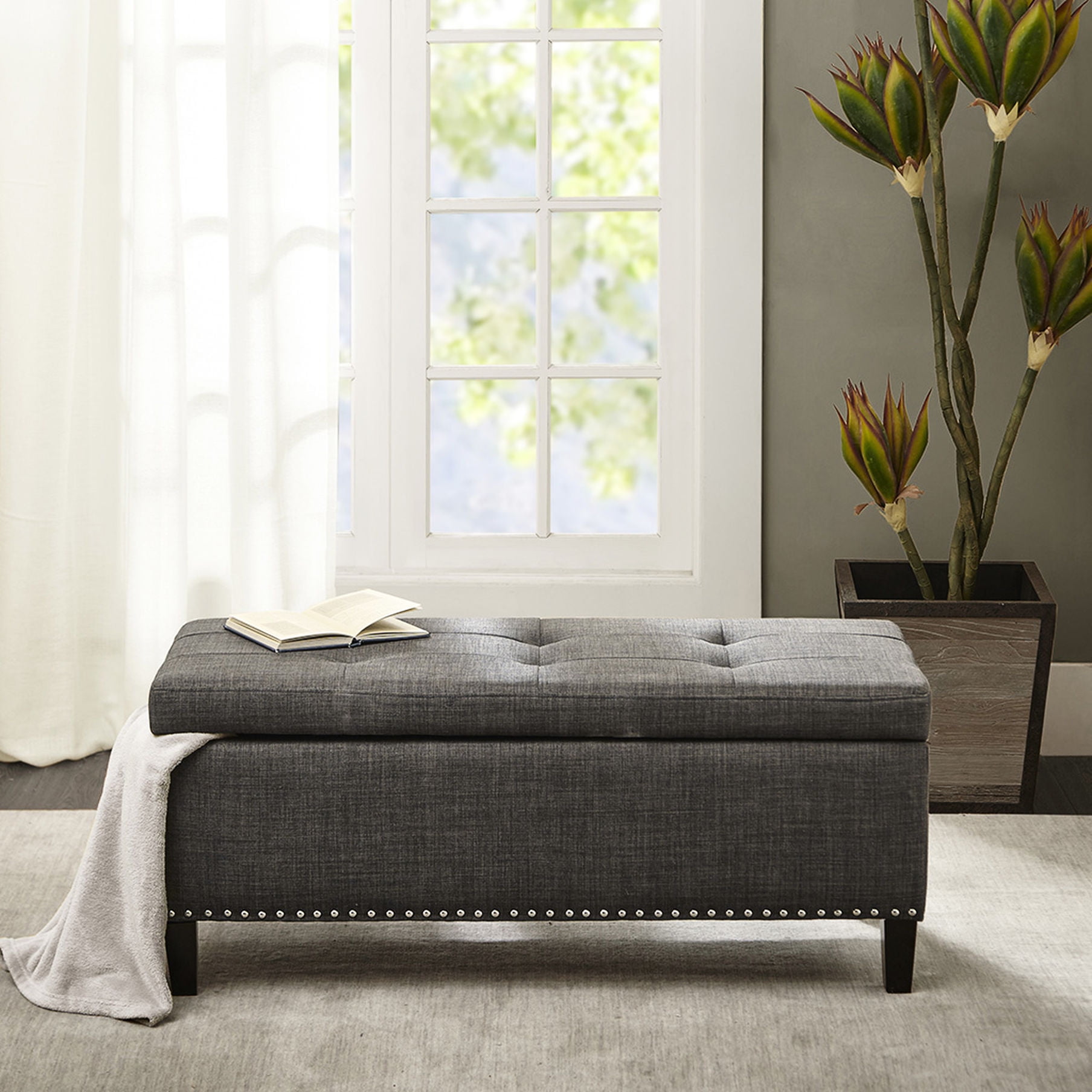 Button Tufted Ottoman - Interior Storage Space - Playroom - Keep Toys ...