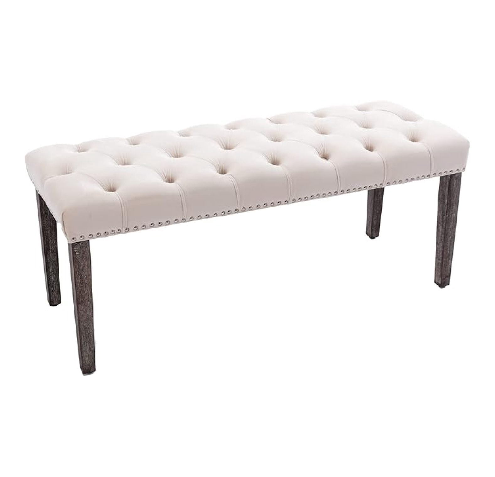 Button-Tufted Ottoman , Upholstered Bedroom Benches Footrest Stool ...