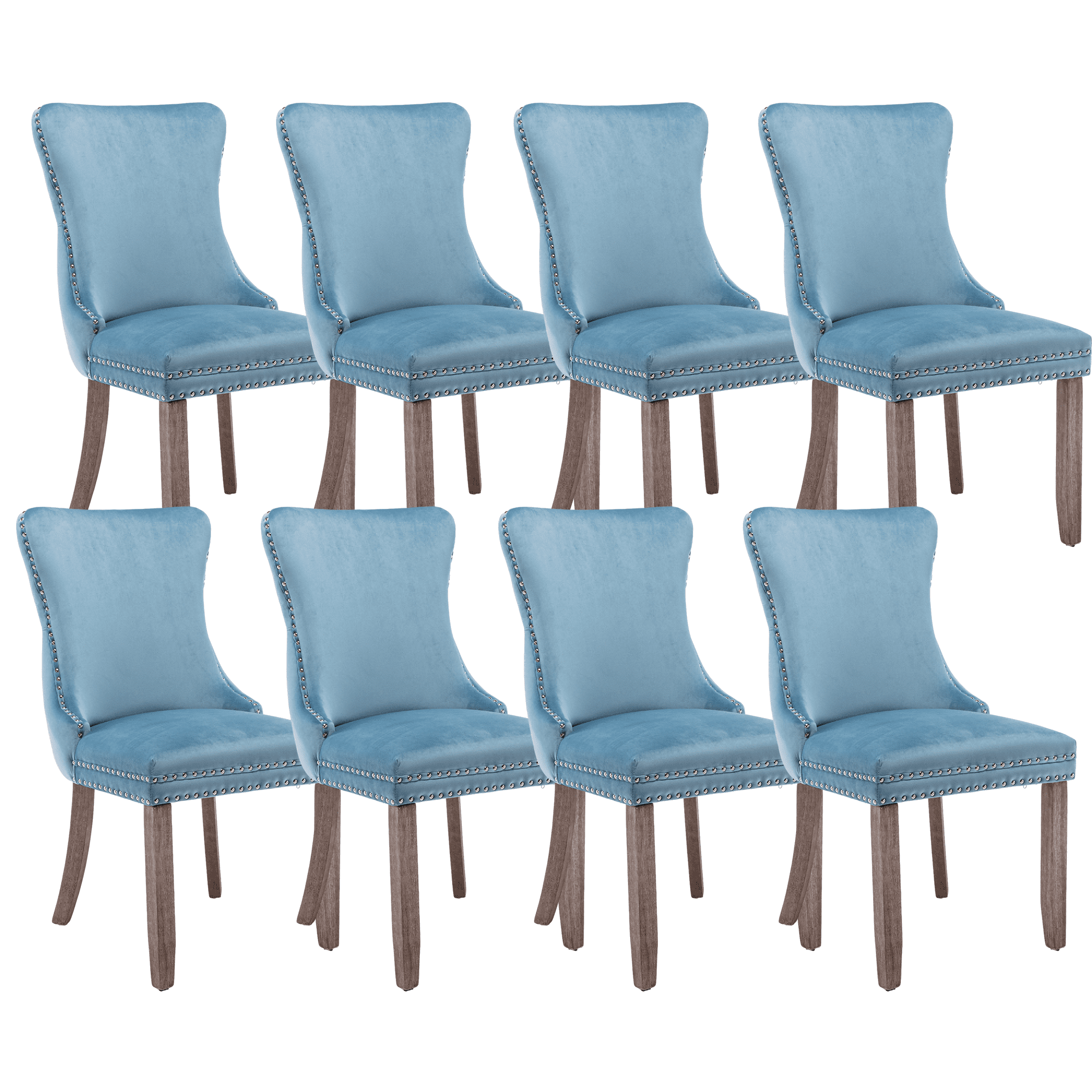 Button Tufted Upholstered Dining Chairs with Nailhead, Dining Room ...