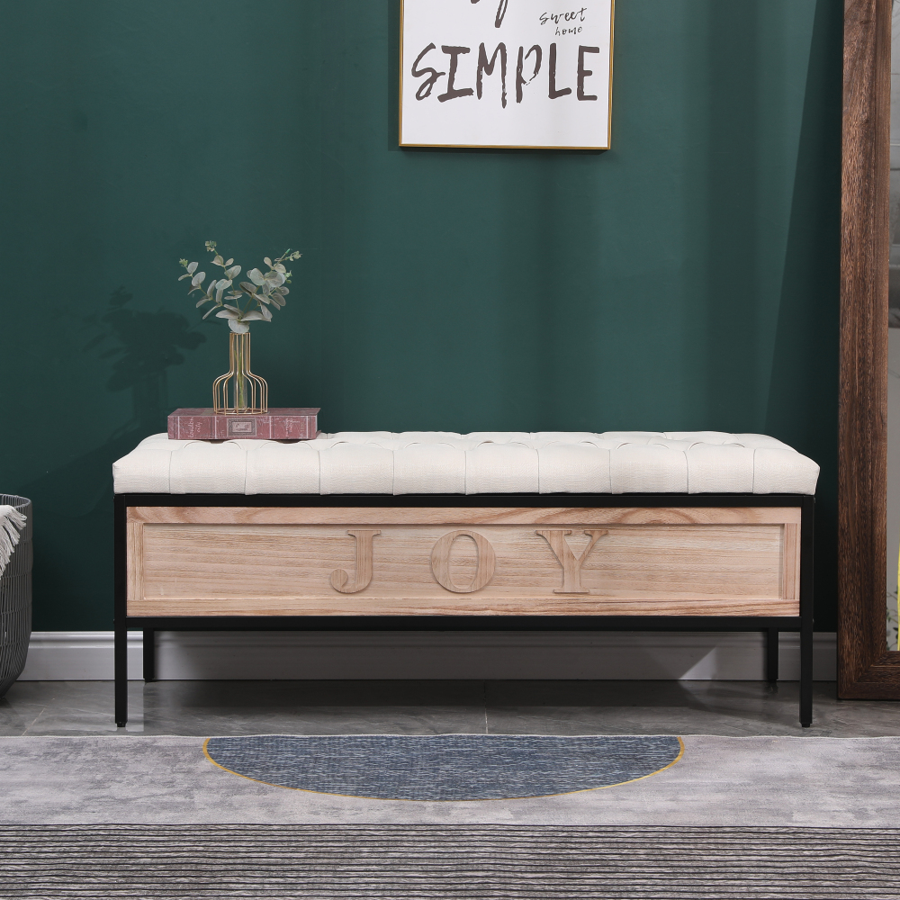 Huimo Large Storage Ottoman 41 Inch Button Tufted Upholstered Ottoman