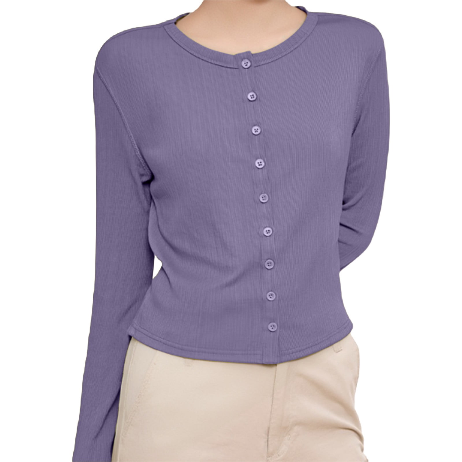 Button Up Cardigans Women Women Knit Cardigan Sweater Solid Long Sleeve ...