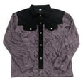 Button Up Shirts for Men Corduroy Crackle Print Color Block Long Sleeve ...