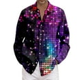Button Up Shirts for Men Lightweight Spring Carnival Glitter Print Long ...