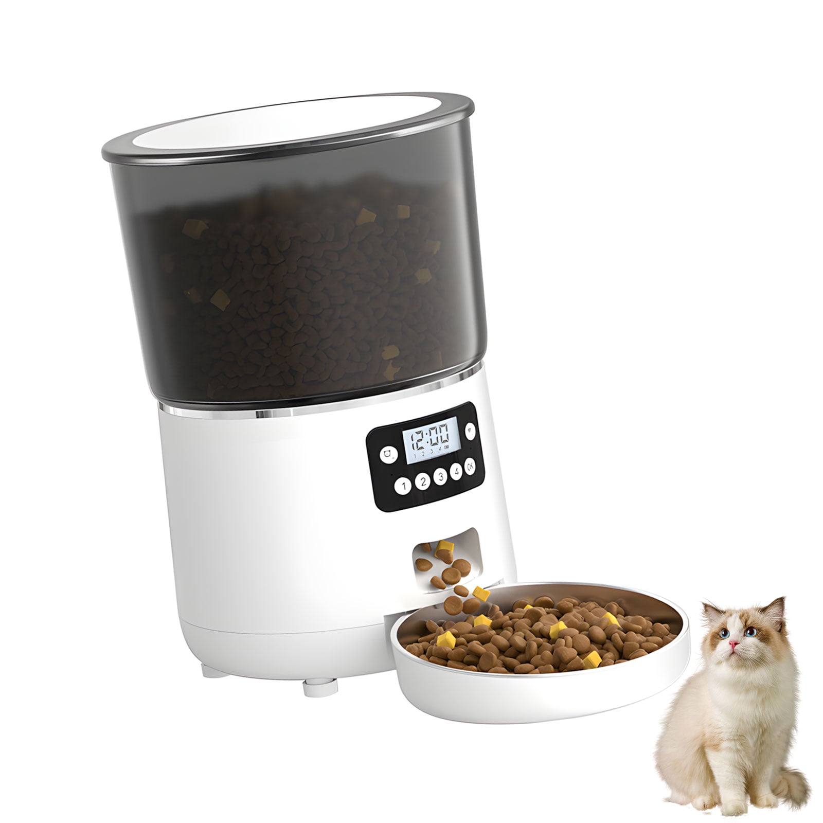 Button Version Controlled 4L USB Cats Dispenser for Precise Feeding ...