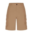 Button Zipper Elastic Waist Cargo Shorts With Pockets For Men'S Plus ...