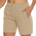 Button Zipper Elastic Waist Sweat Cargo Shorts For Women'S Lightweight ...