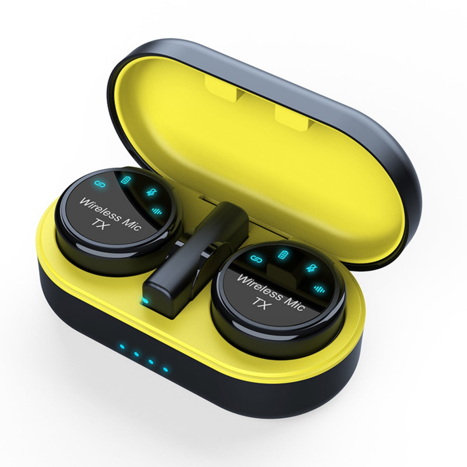 Button Disc Wireless Collar Clip Microphone One To Two Charging Compartment Outdoor Live