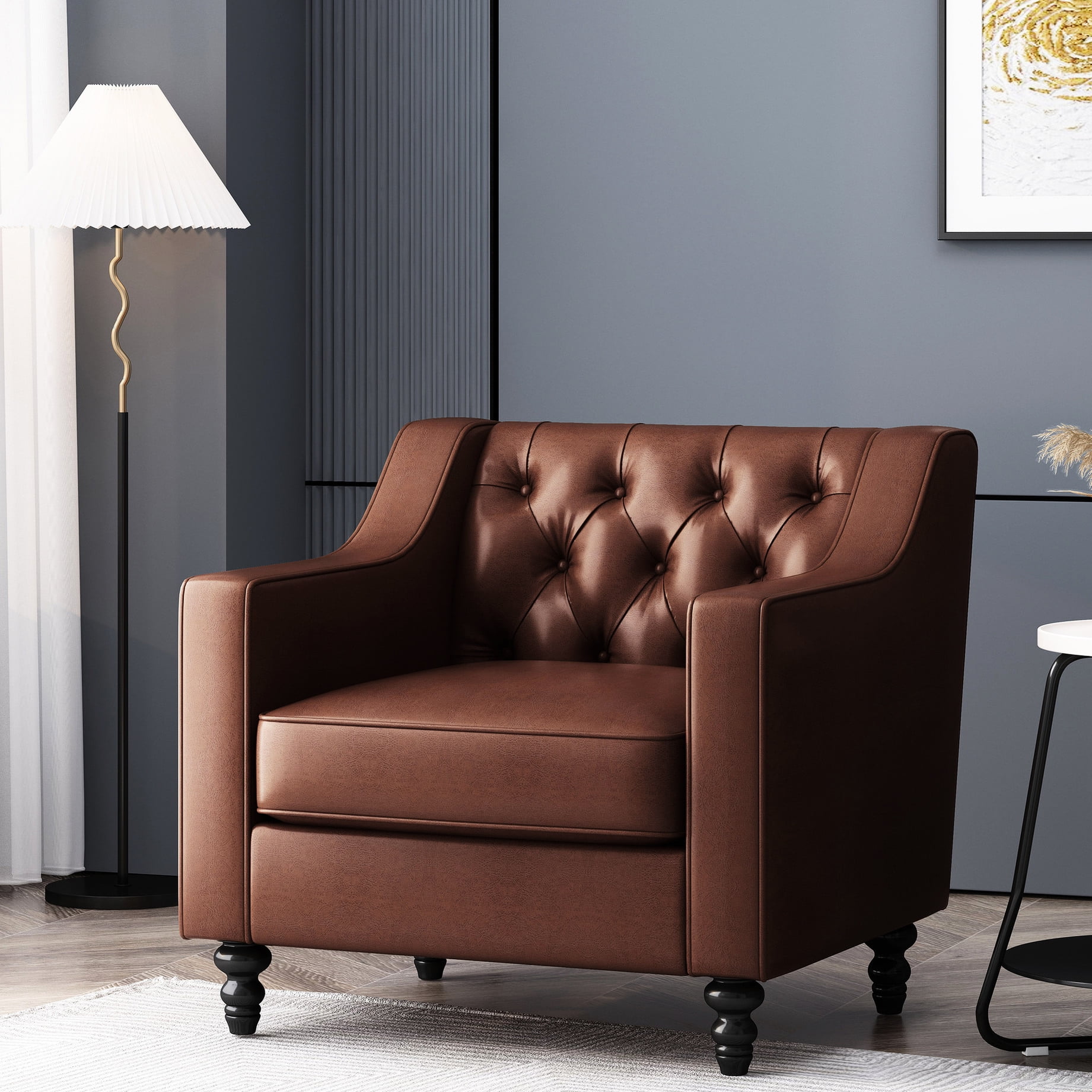 Button-tufted Diamond Stitch, Sloped Arms - Contemporary Club Chair for ...