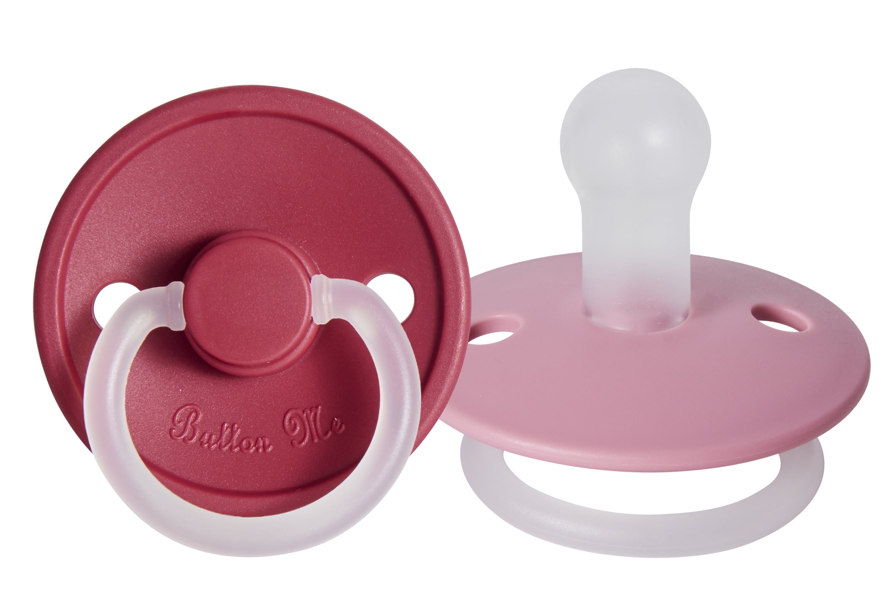 ButtonMe Baby Pacifier, Soft Silicone, Vented, 0-6 Months, Unisex, 2 ...