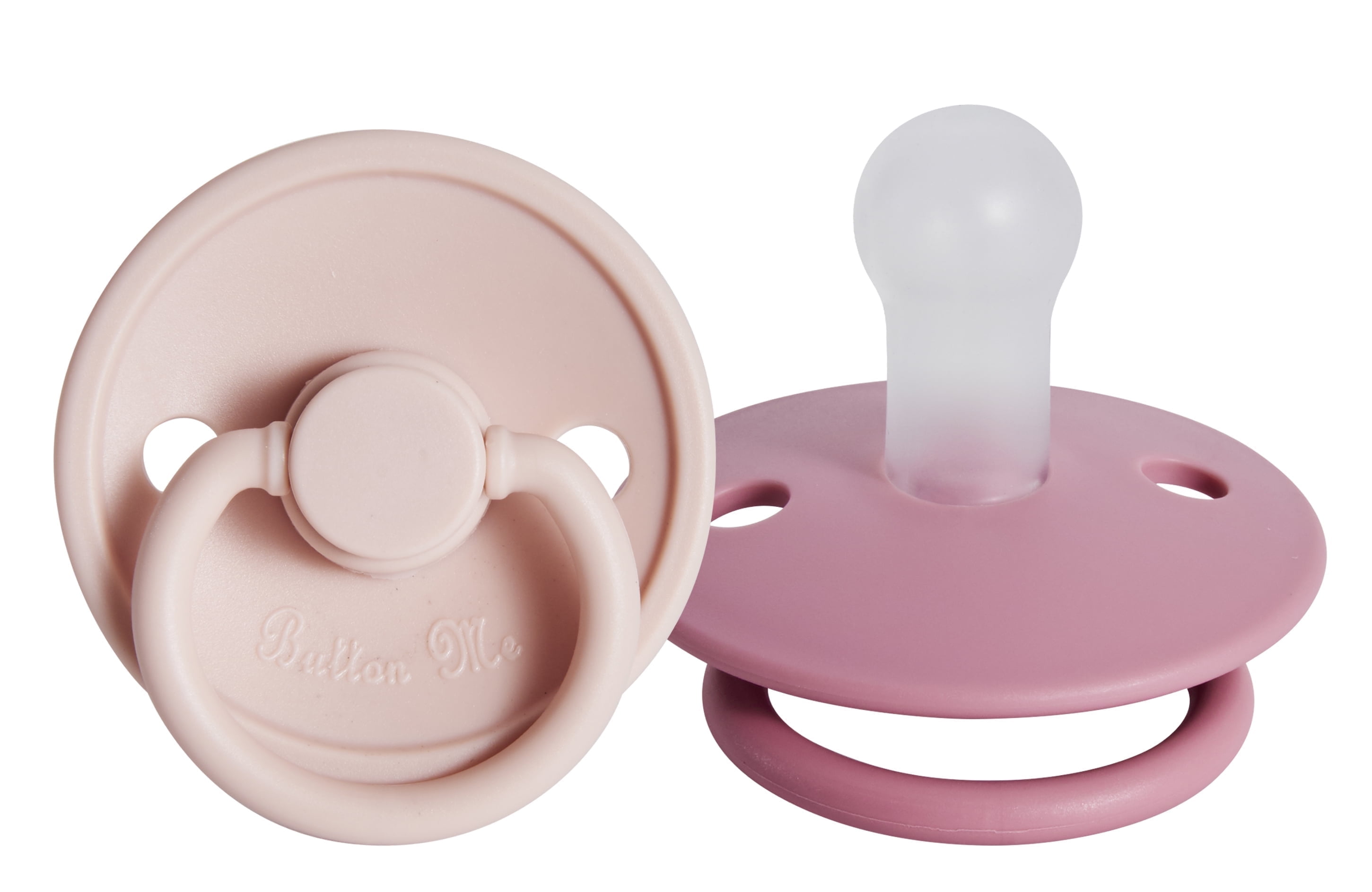 ButtonMe Vented Soft Silicone Newborn Baby Pacifier, 2 Pack, 0-6 Months ...