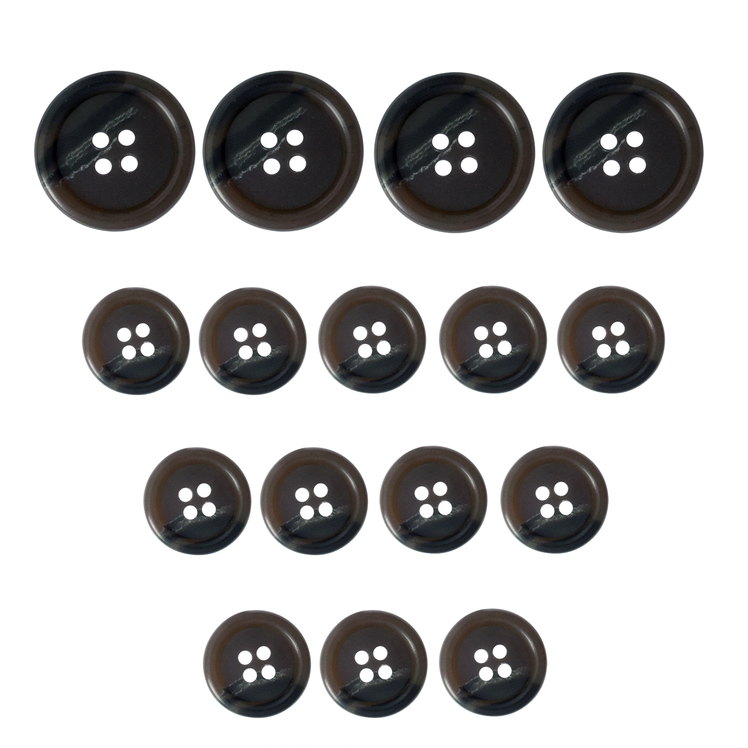 ButtonMode Faux Horn Suit Buttons 16pc Set has 4 Buttons Measuring 19mm ...