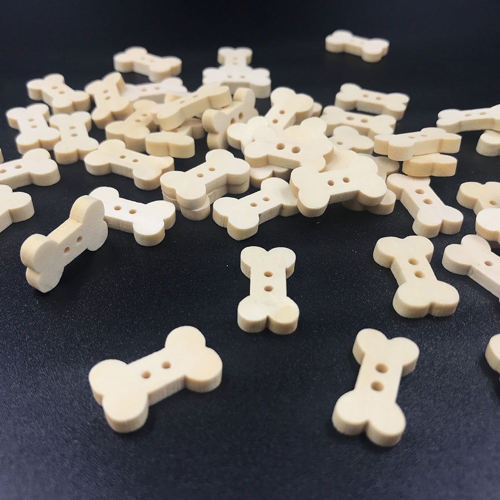 Buttons Button Bone Sewing Wood Wooden Dog Decorative 2 Scrapbooking Clothes Holes Two Hole Diy Coat Clothing Round