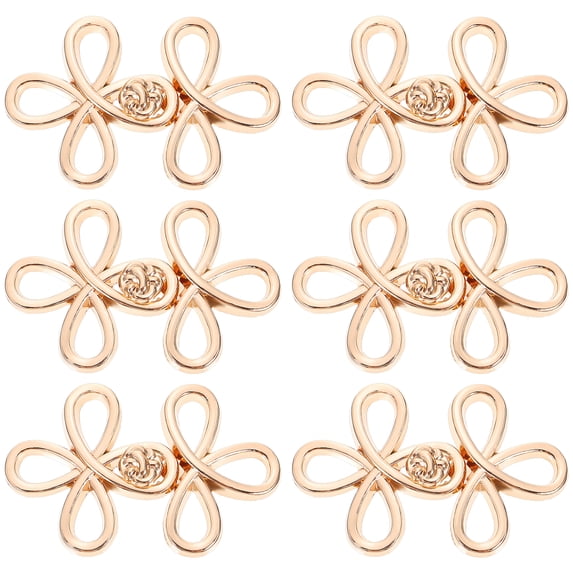 TABLZONE 6 Pairs Chinese Style Metal Buttons, Golden Alloy Knot ...