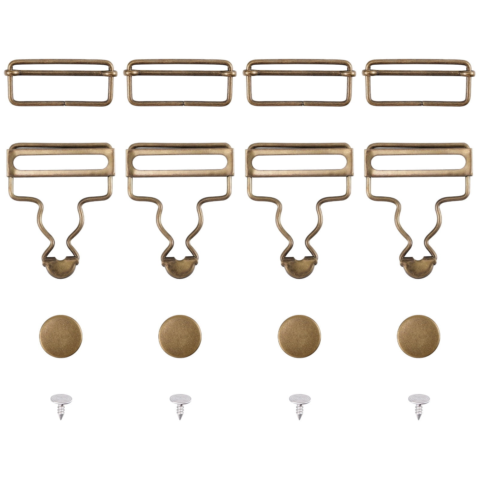 Buttons For Clothes 4 Sets Overall Buckles Metal Suspender Replacement ...