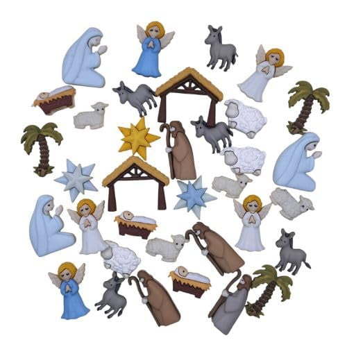 Buttons Galore 50 Piece Nativity Christmas Novelty Buttons Assortment ...