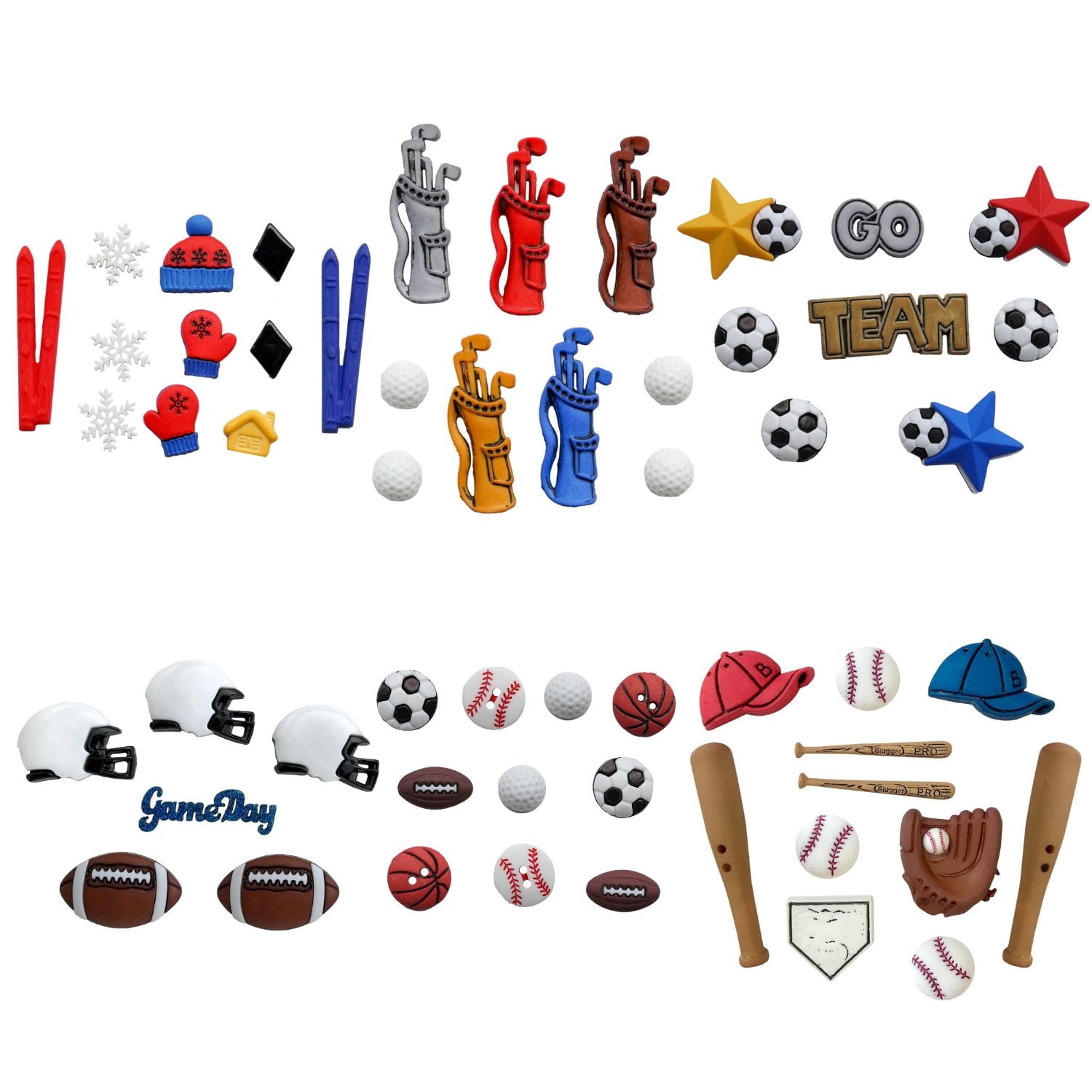 Buttons Galore 60+ Sports Buttons for Sewing & Crafts - Set of 6 Button ...