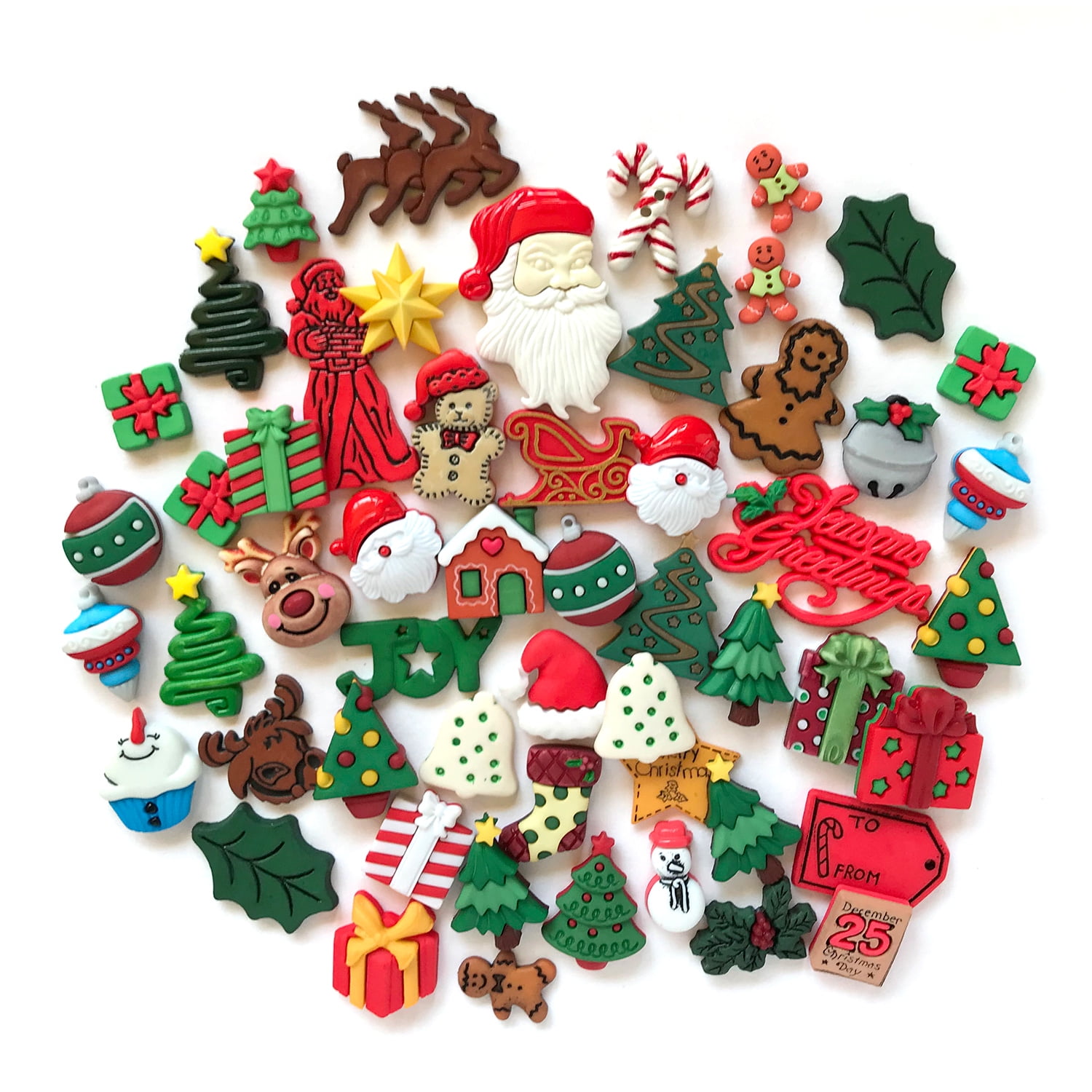 Buttons Galore Christmas Embellishment Super Value Pack 100 Buttons ...
