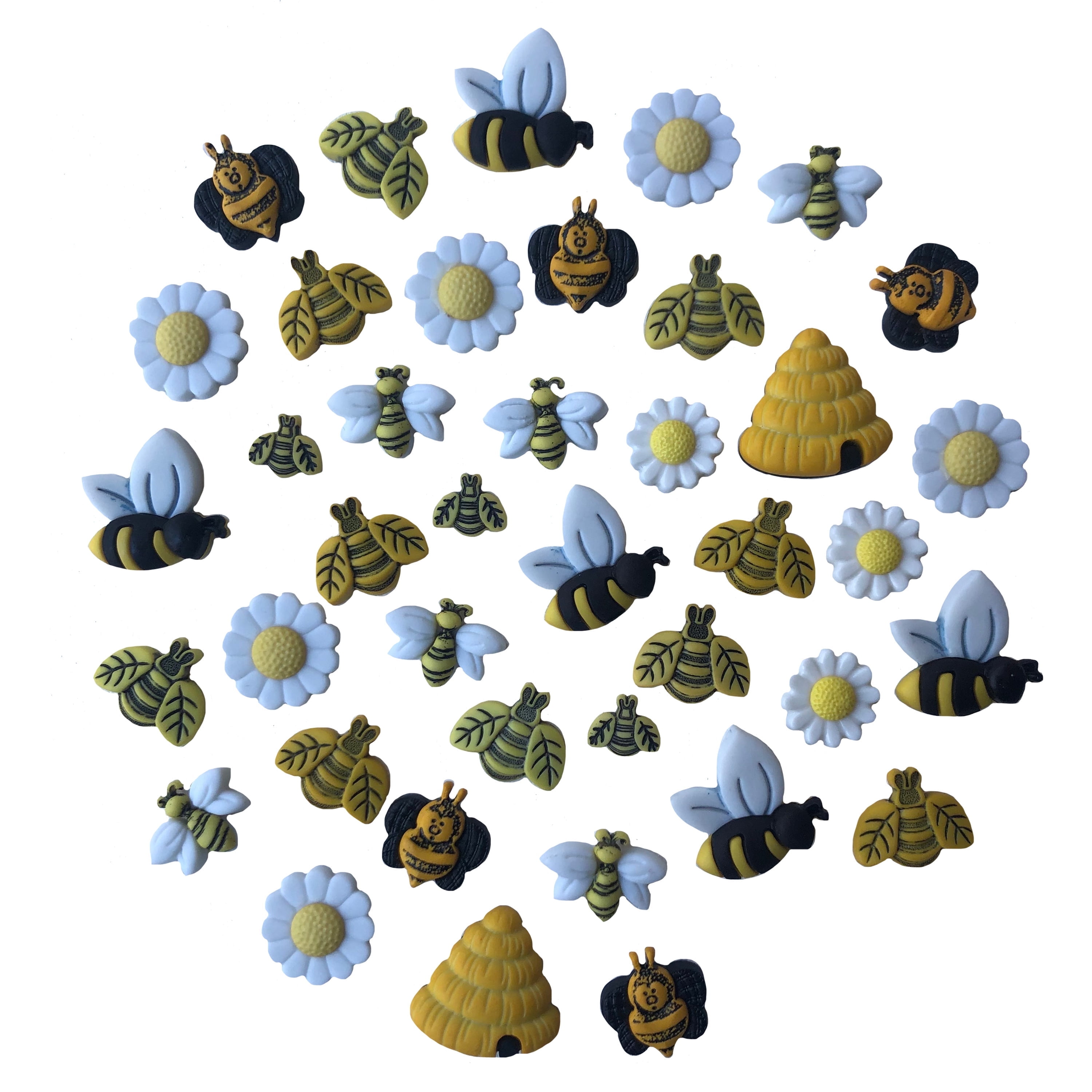 Buttons Galore Bees Novelty Button Assortment – 50-Piece Bee-Themed ...