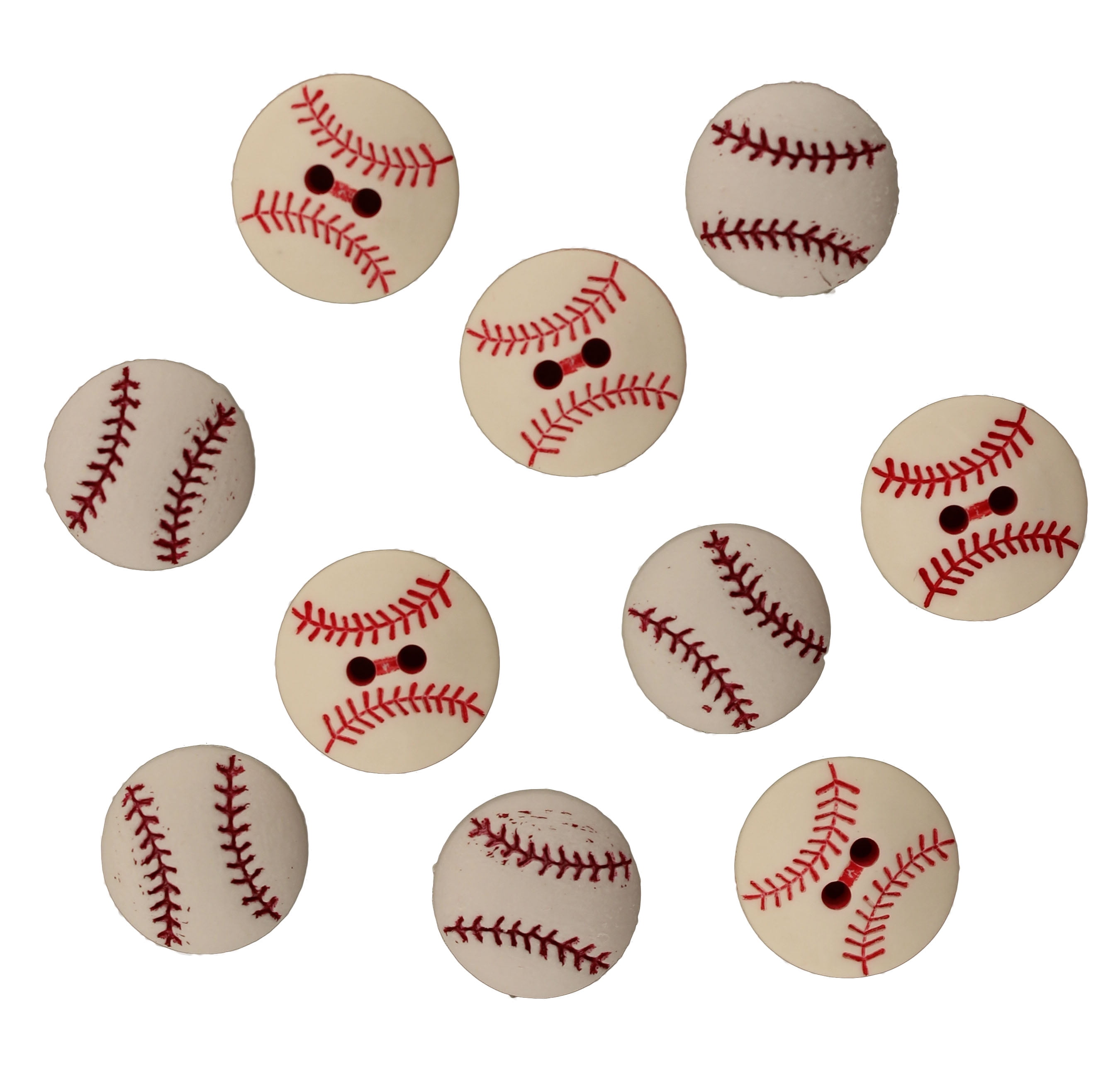 Buttons Galore Craft & Sewing Buttons - Baseballs - 3 Packs (30 Buttons ...