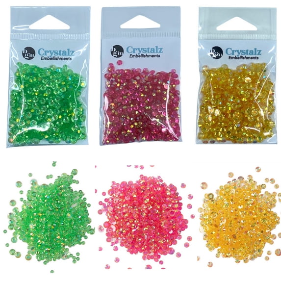 Buttons Galore Crystalz Iridescent Flat Back Gems for DIY Crafts ...