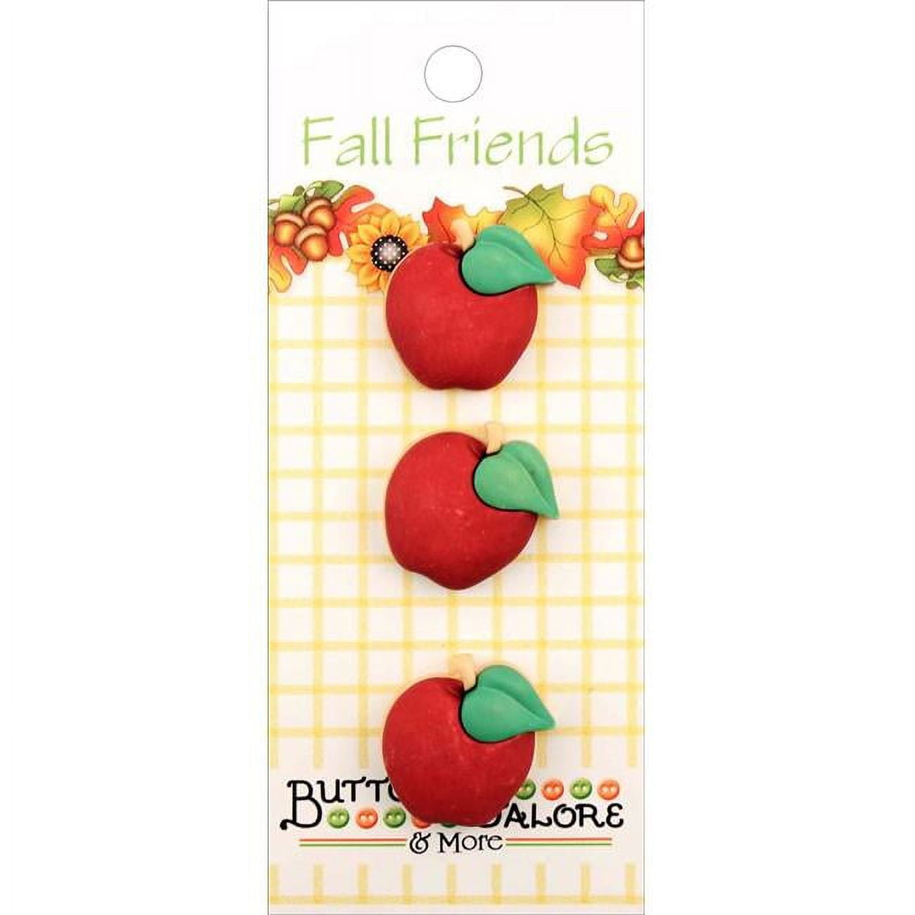 Buttons Galore FA3-124 Fall Buttons - Apples, Pack of 3 - Walmart.com