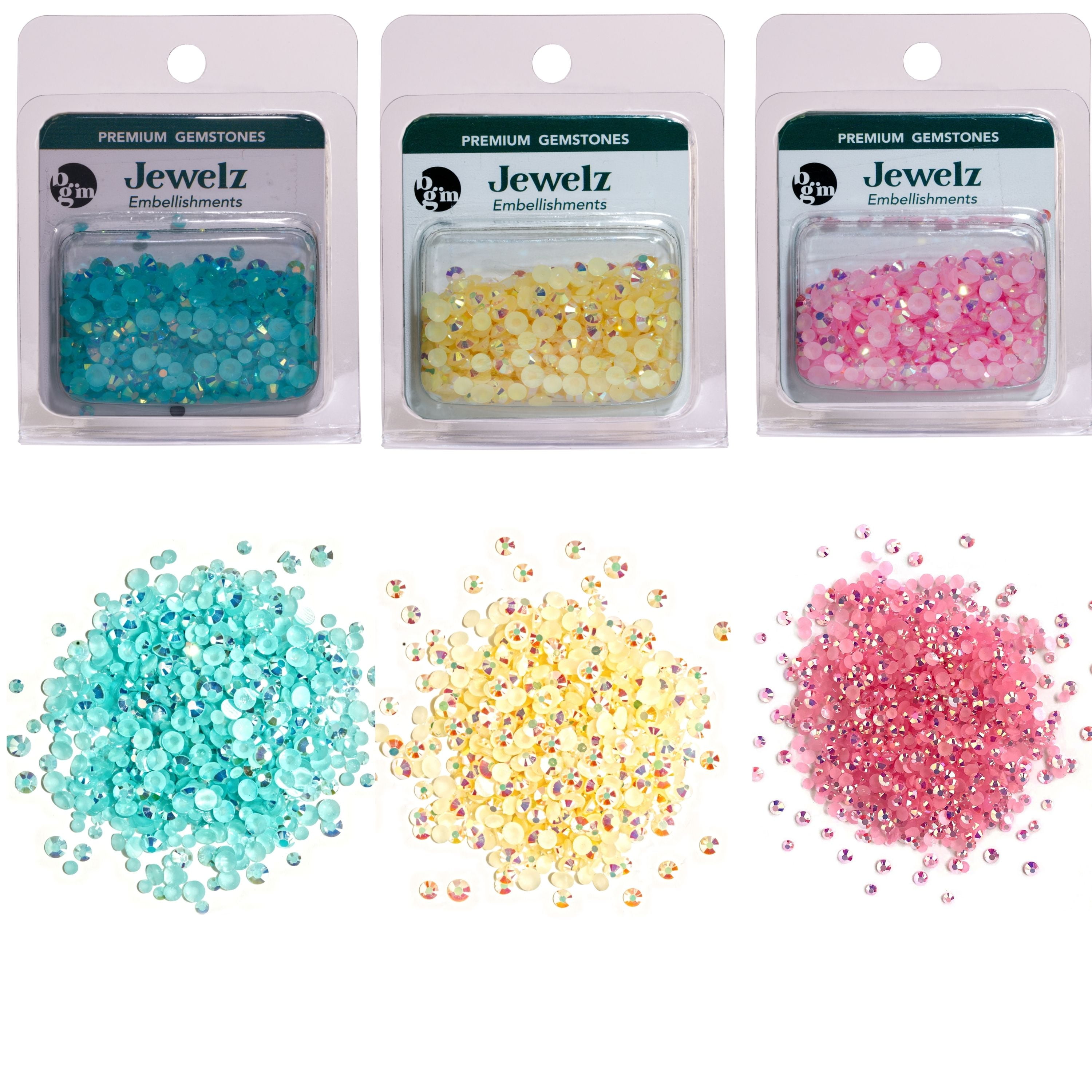 Buttons Galore Flat Back Jewelz for Crafts in Iridescent Pastel Colors ...