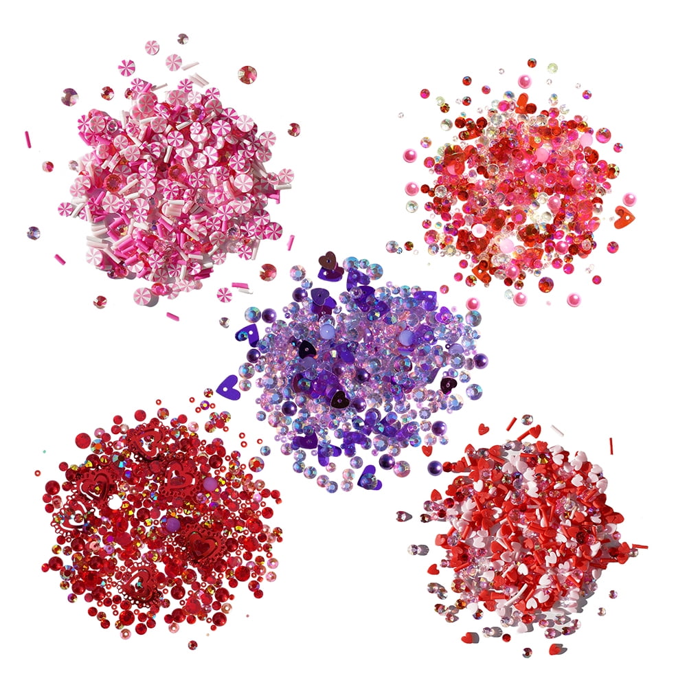 Buttons Galore Valentine’s Day Embellishment Set – 50g Flat Back Gems ...