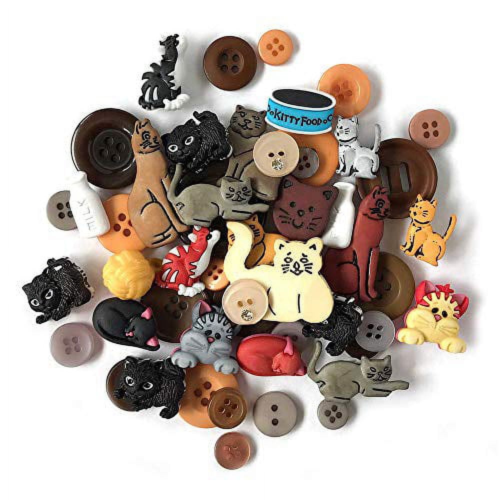 Buttons Galore Value Pack of Buttons for Crafts and Sewing- Cats- 50 ...