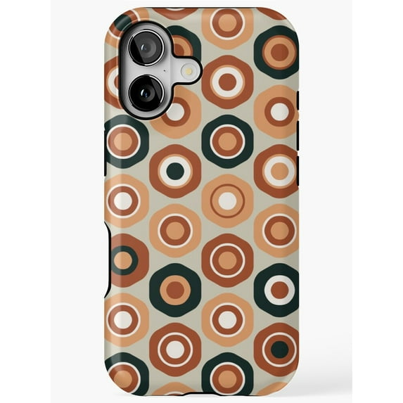 Buttons Honeycomb Tile Light Sage Rust Art Phone Case iPhone Case 11 12 13 14 15 16 17 Pro Max ...