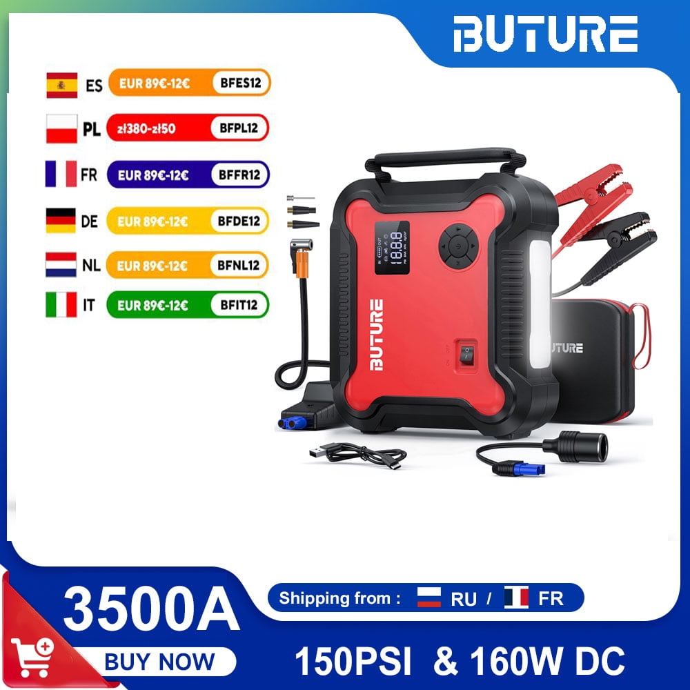 Buture 5 in 1 Car Jump Start Air Compressor 26800mAh Power Bank ...